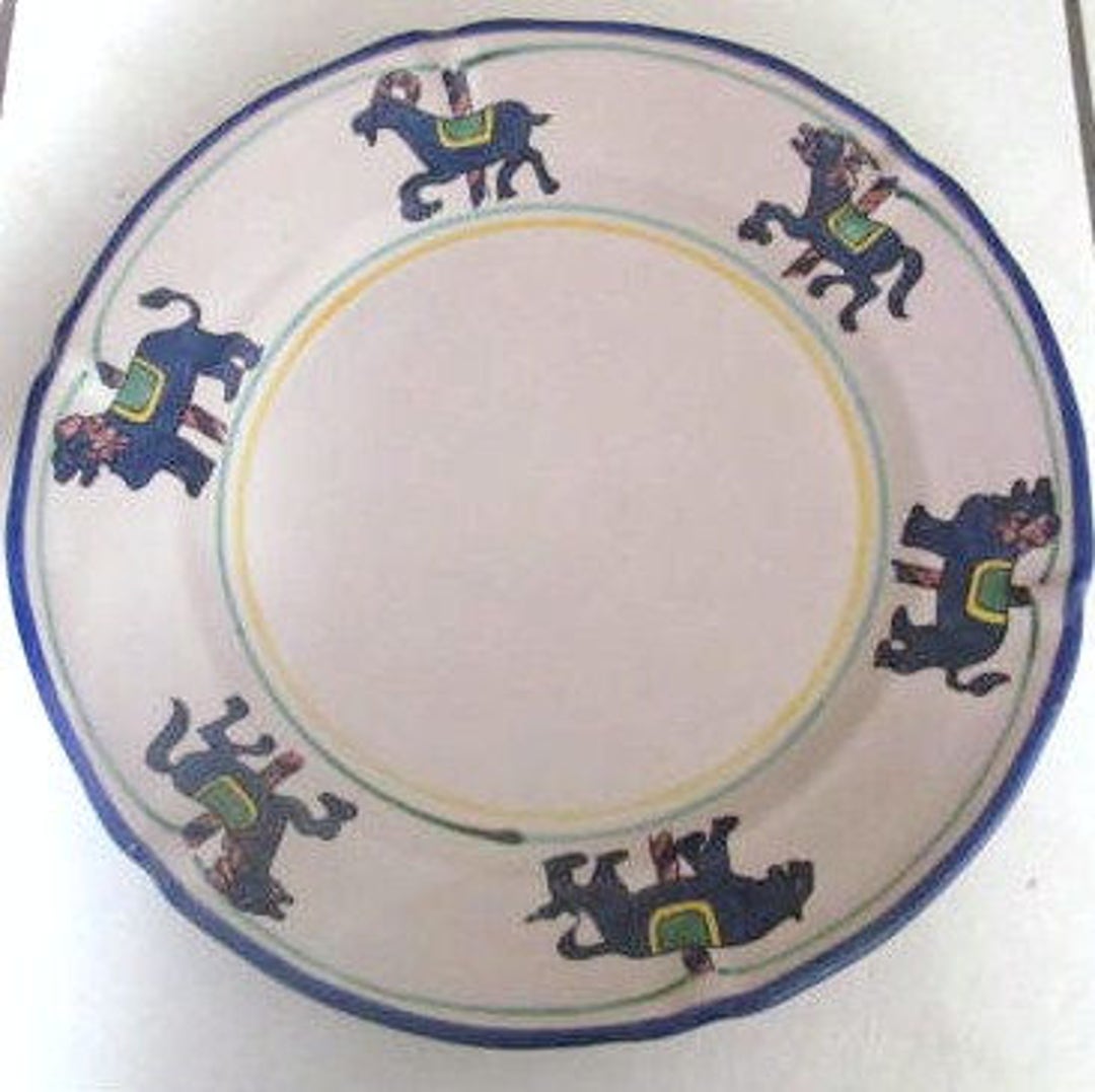 Vintage Solimene Vietri Ceramic Serving Platter: Handpainted Animals ...