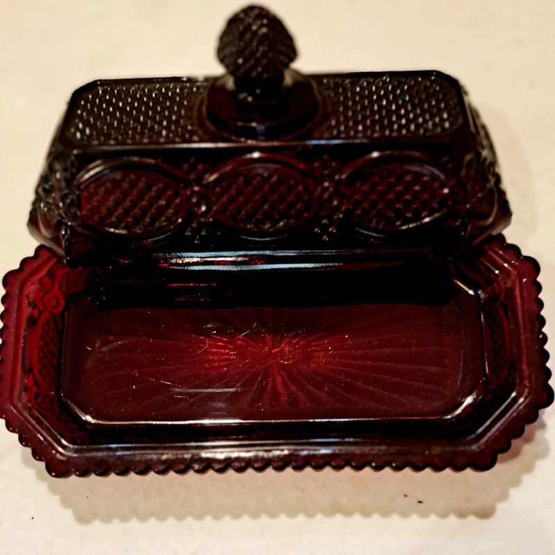 Red Butter Dish - Etsy
