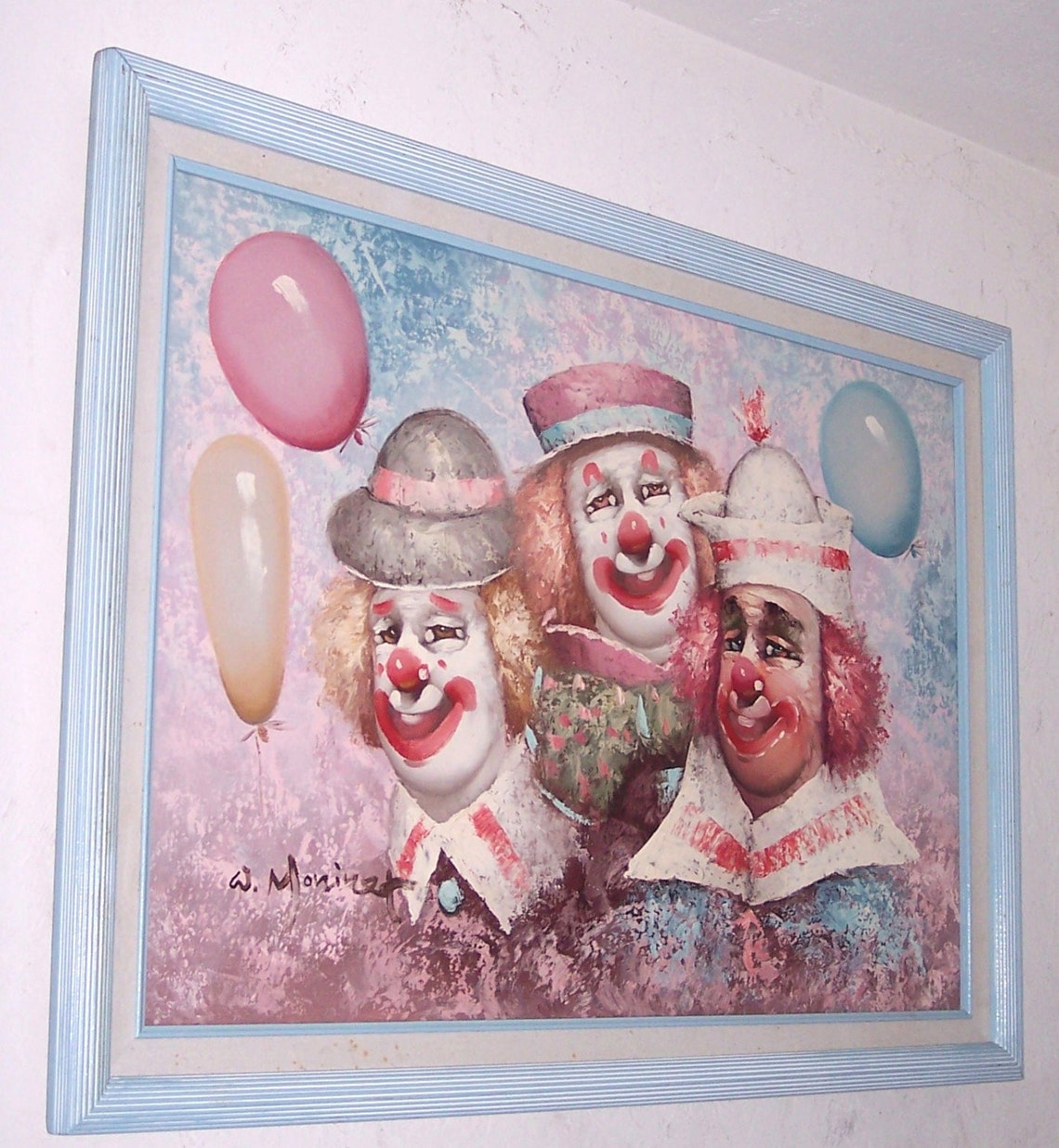 Original W. Moninet three Circus Clowns Acrylic - Etsy