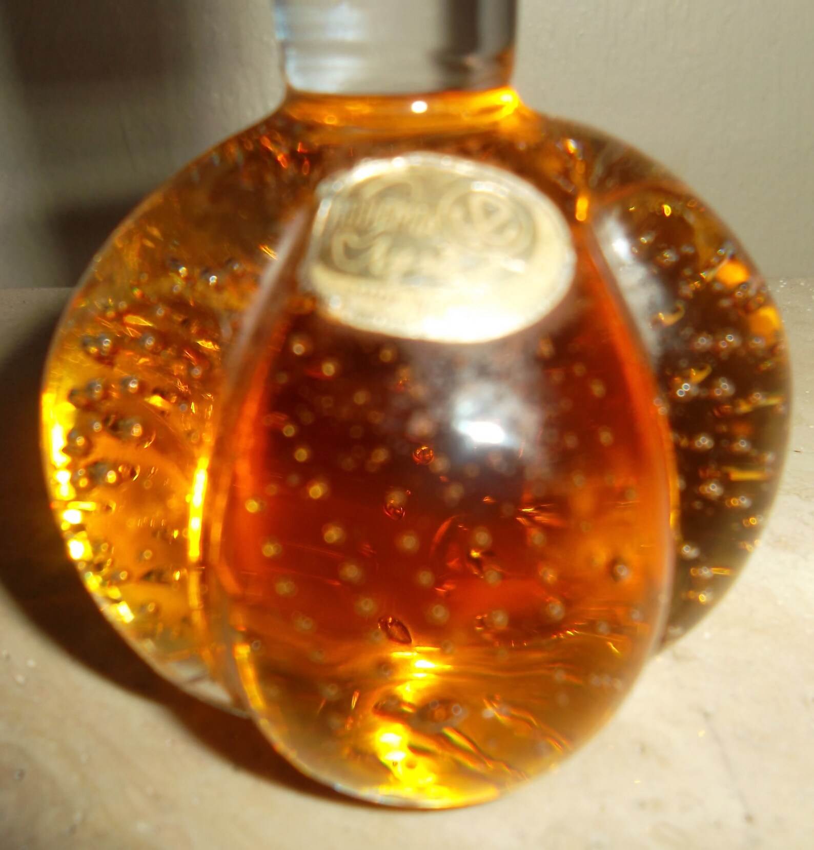 Handblown Bohemia Crystal Tall Funnel Glass With Amber Color - Etsy