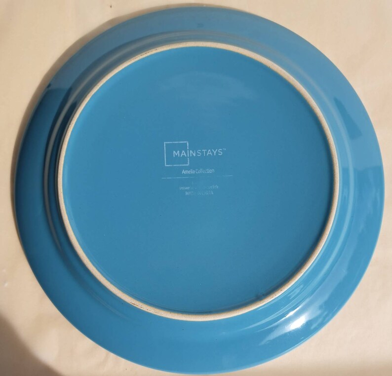 Mainstays Amelia Dinner Plate Lite Blue Embossed Finish by - Etsy