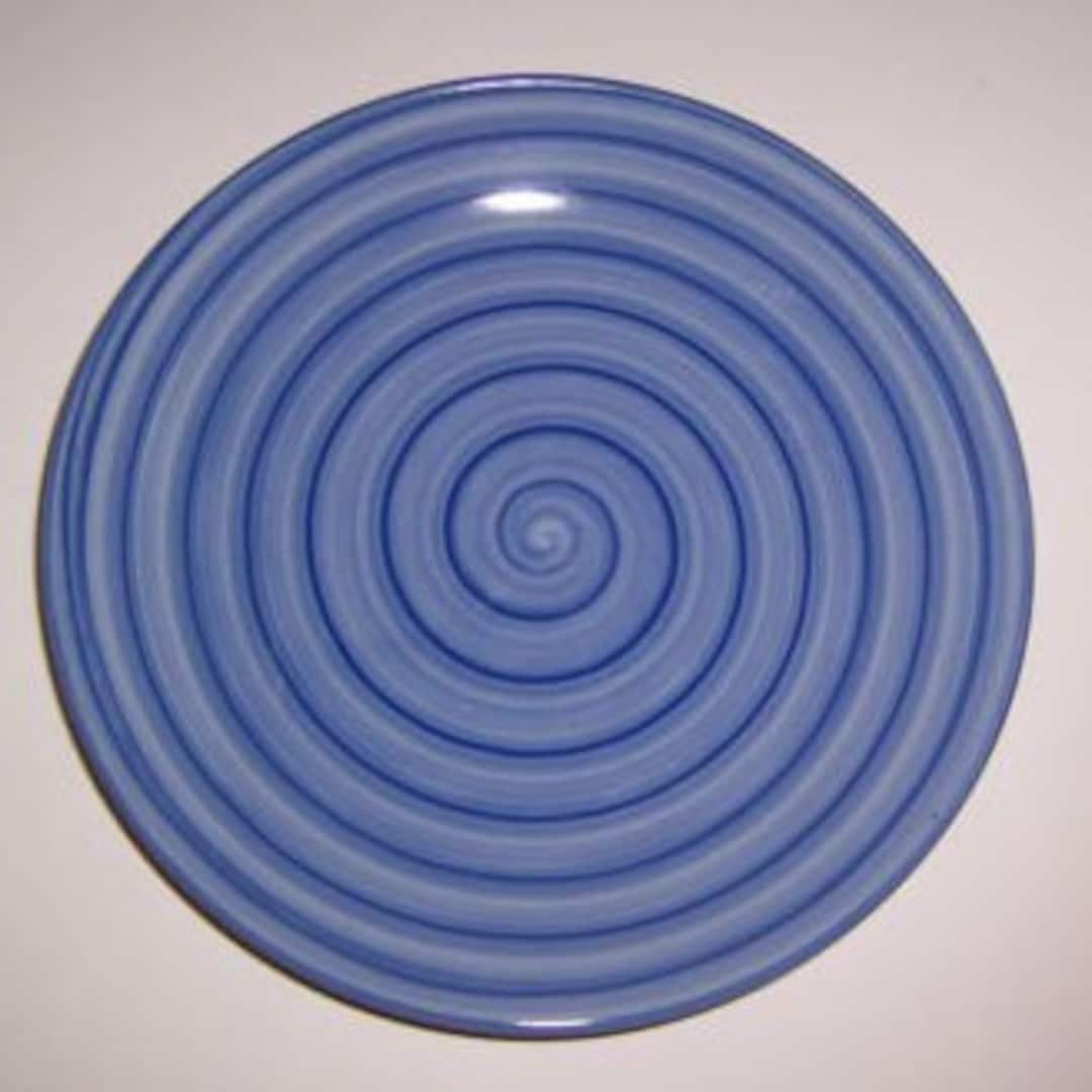 Swirl Design Hand-painted Collection Blue Color Large Dinner Plate ...