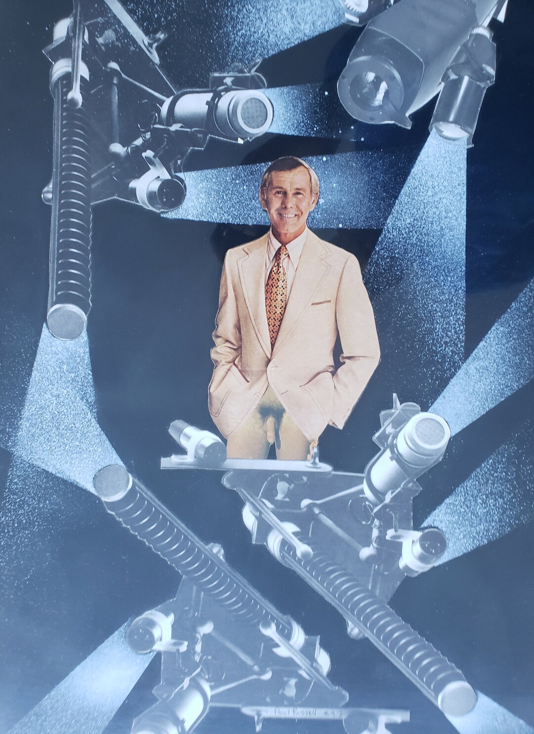 Signed Paul Russell "johnny Carson" Mixed Media Collage Art - Etsy