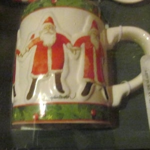 Hallmark Hand Painted Santa Mug & Spoon Collectible Ceramic Set - Etsy