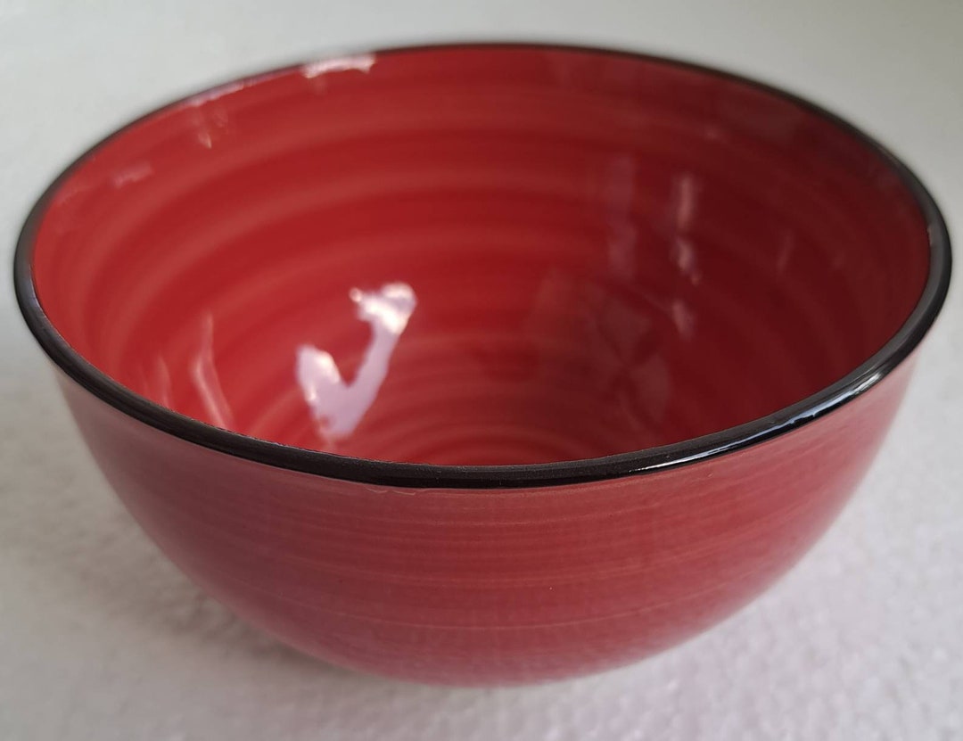 Gibson Home Dark Red Color Swirl Designs, Handpainted Collection ...