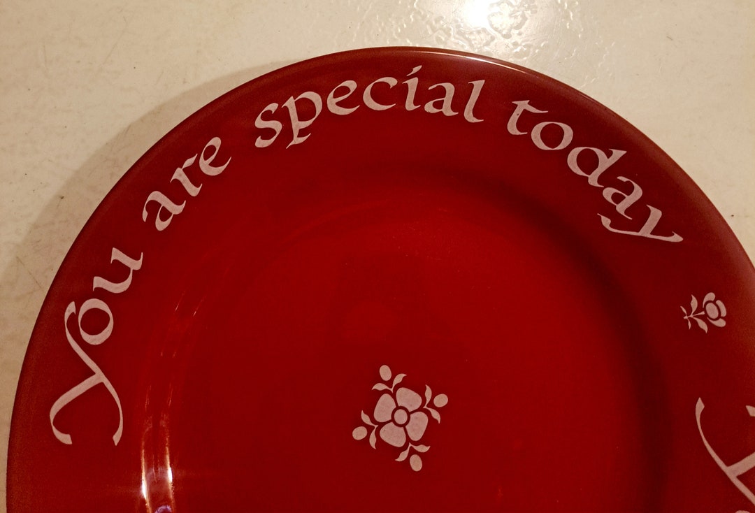 1979 the Original Red Large Plate Embossed Red Color. " You Are Special ...