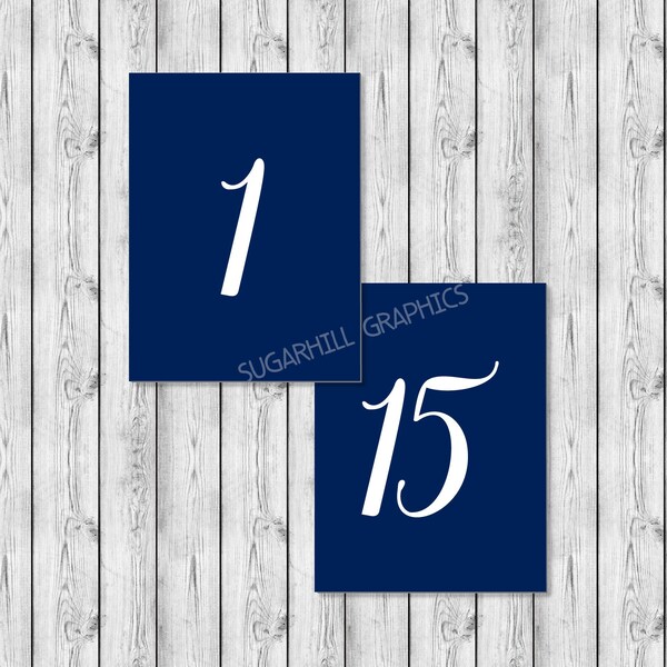 Navy Table Numbers - Etsy