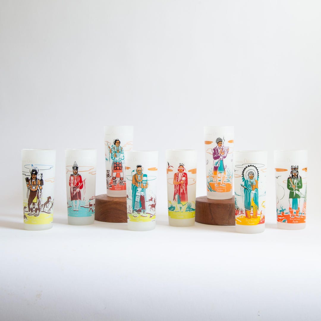 Native American Drink Glasses | Set of Eight | Native Designed Acee ...