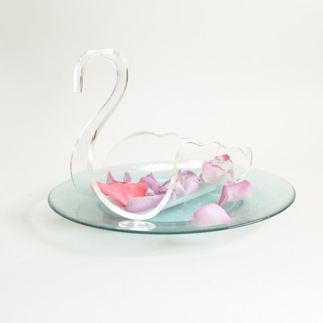 Swan Bowl | Acrylic Swan | Swan Centerpiece | Modernistic Swan | Swan ...