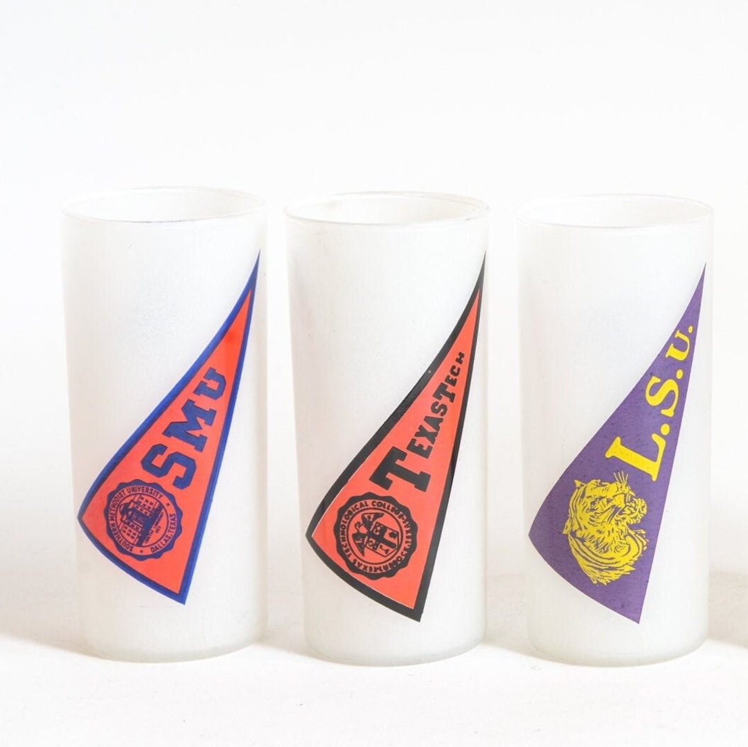 College Football | Retro Frosted Glasses | LSU Tigers | SMU Mustangs ...