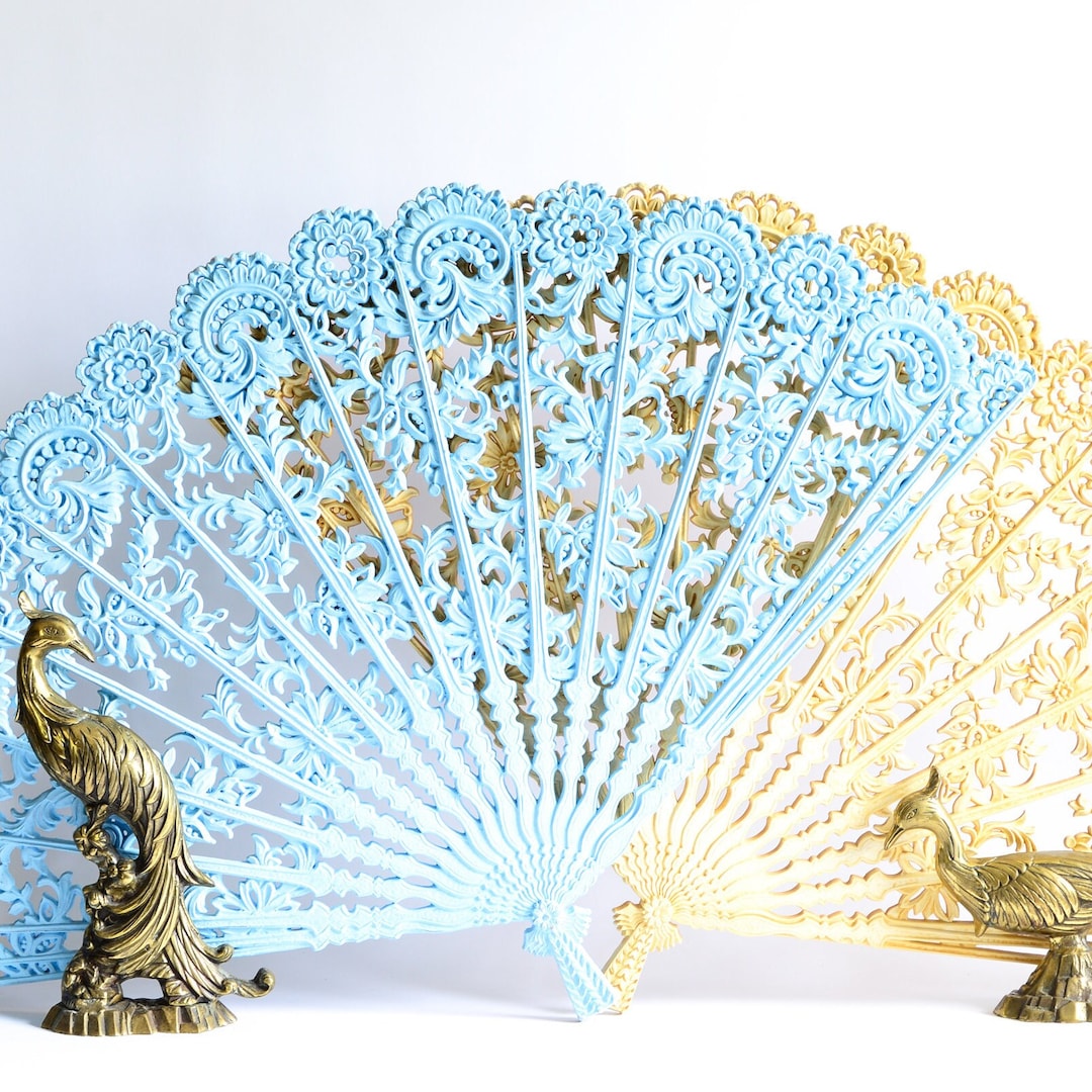 Wall Fan Decor | Vintage Burwood | Wall Fans | Large Resin Ornate Fan ...