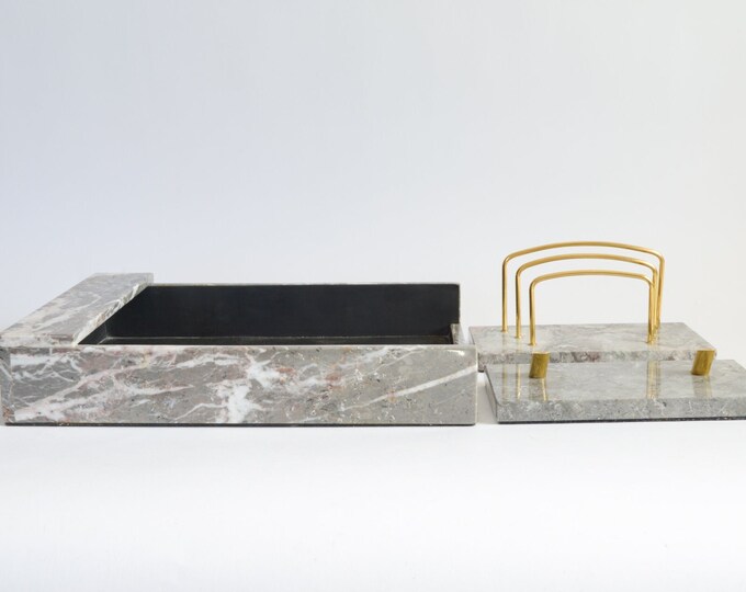 Marble Desk Set Marble In/out Tray Marble File Holder Marble Letter ...
