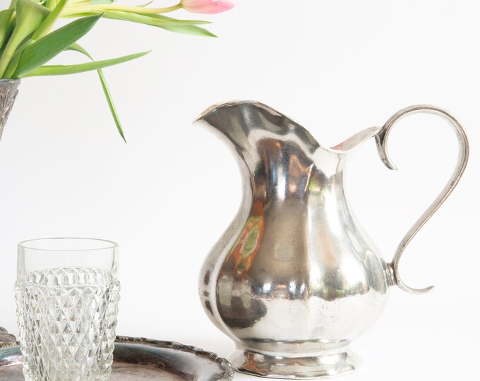 Pewter Pitcher Formal Water Pitcher 85 Percent Pewter Made in Italy V A ...
