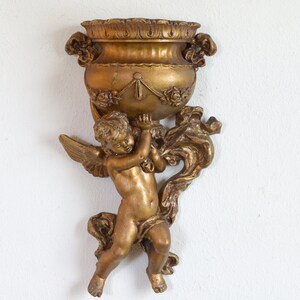 Cherub Wall Sconce Vintage Cherub Angel Decor Ornate Wall Cottage Decor ...