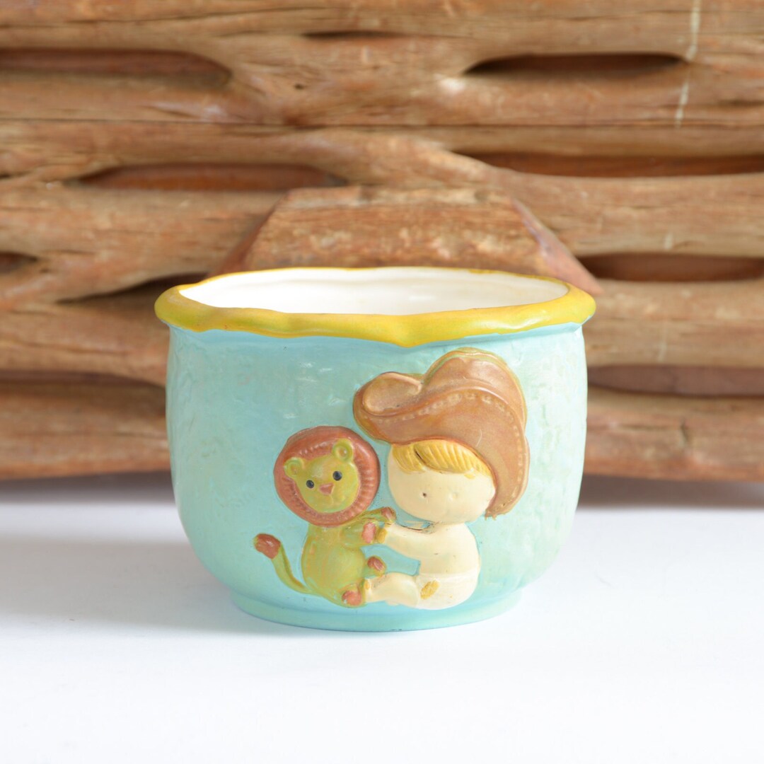 Vintage Baby Cowboy Planter – D-ann IMP Japan Ceramic With Lion & Horse ...