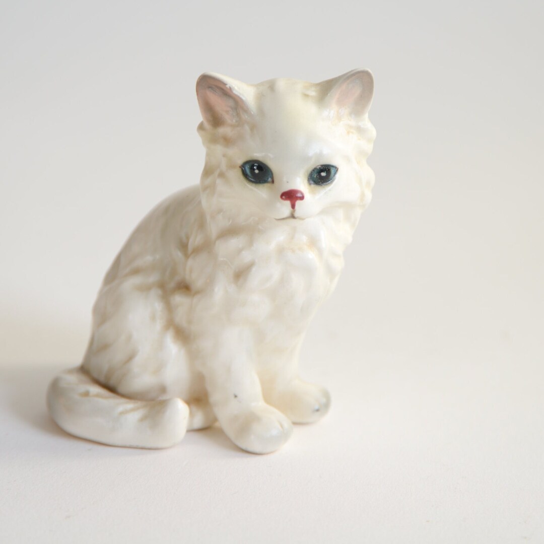 Persian Cat Lefton| Japan Miniature Cat Figurine | Japan Cat Figurines ...