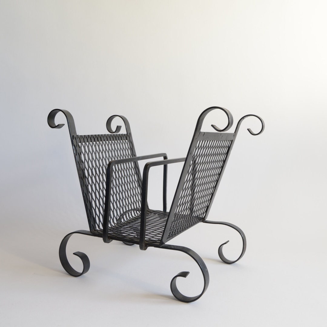 Magazine Rack Vintage | Wrought Iron Magazine Rack | Wrought Iron ...