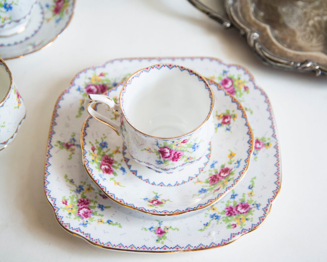 Royal Albert China Petite Point Pattern Vintage English China - Etsy