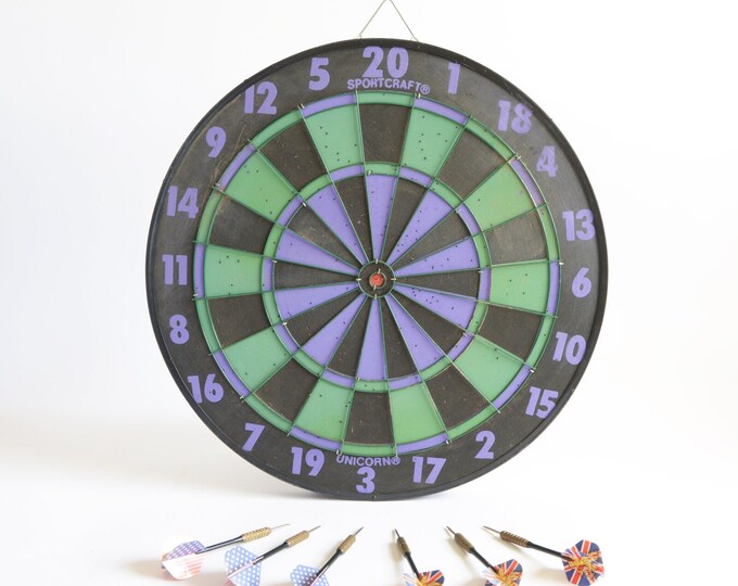 Dart Board | Unicorn Dart Board| Sportcraft Purple/green Retro Dart ...