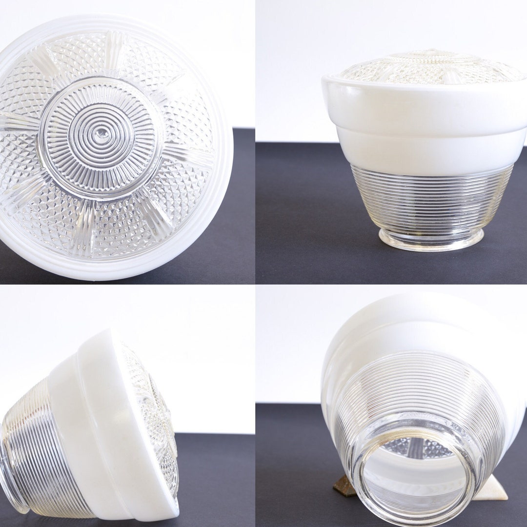Vintage Light Cover | Midcentury Light Cover | Frosted Light Cover ...