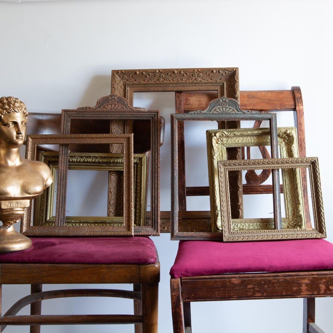 Antique Frame Collection Set of 7 1930-1950s Frames Gallery Wall ...