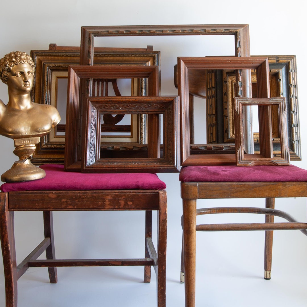 Dark Wood Frame Collection| Open Frame Set of Seven (7) | Vintage Frame ...