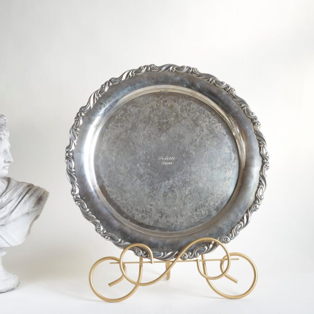 Vintage Oneida Silver Plate Platter – Ornate 15" Serving Tray With ...