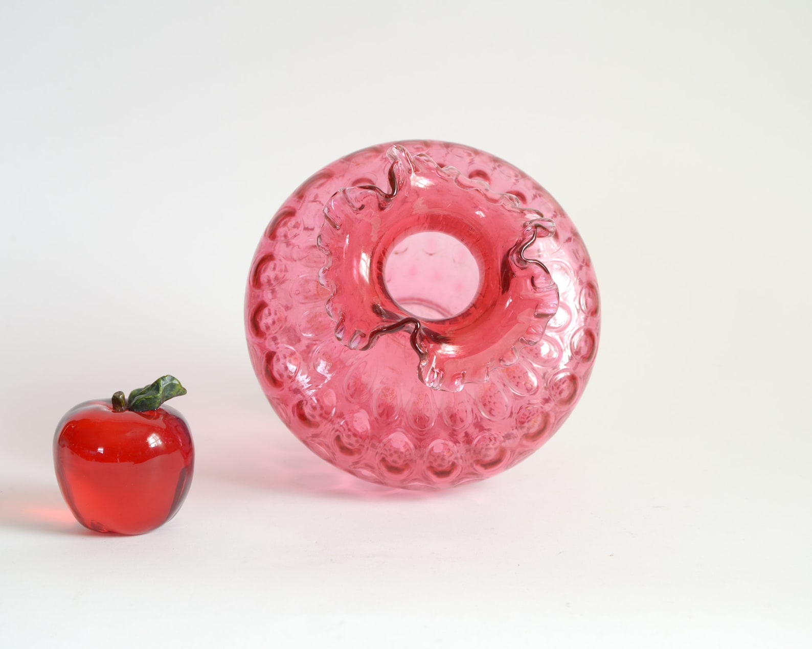 Fenton Glass Cranberry Fenton Vase Double Crimped Ruffled Rim - Etsy