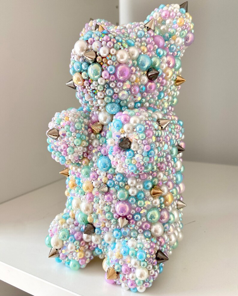 Giant Resin Gummy Bear Statue- Pastel Pearls, Crystals & Studs - Etsy