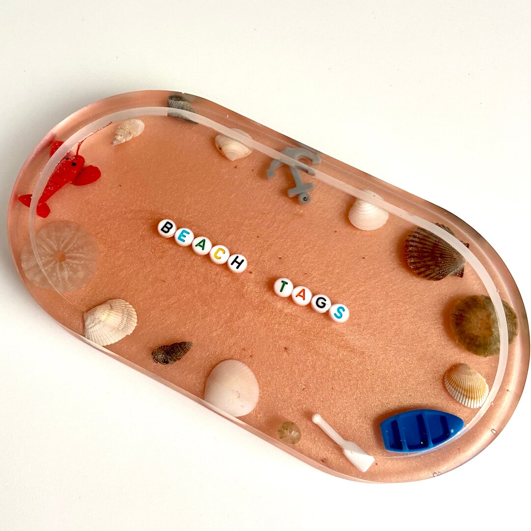 Resin Beach Tag Holder Tray - Etsy