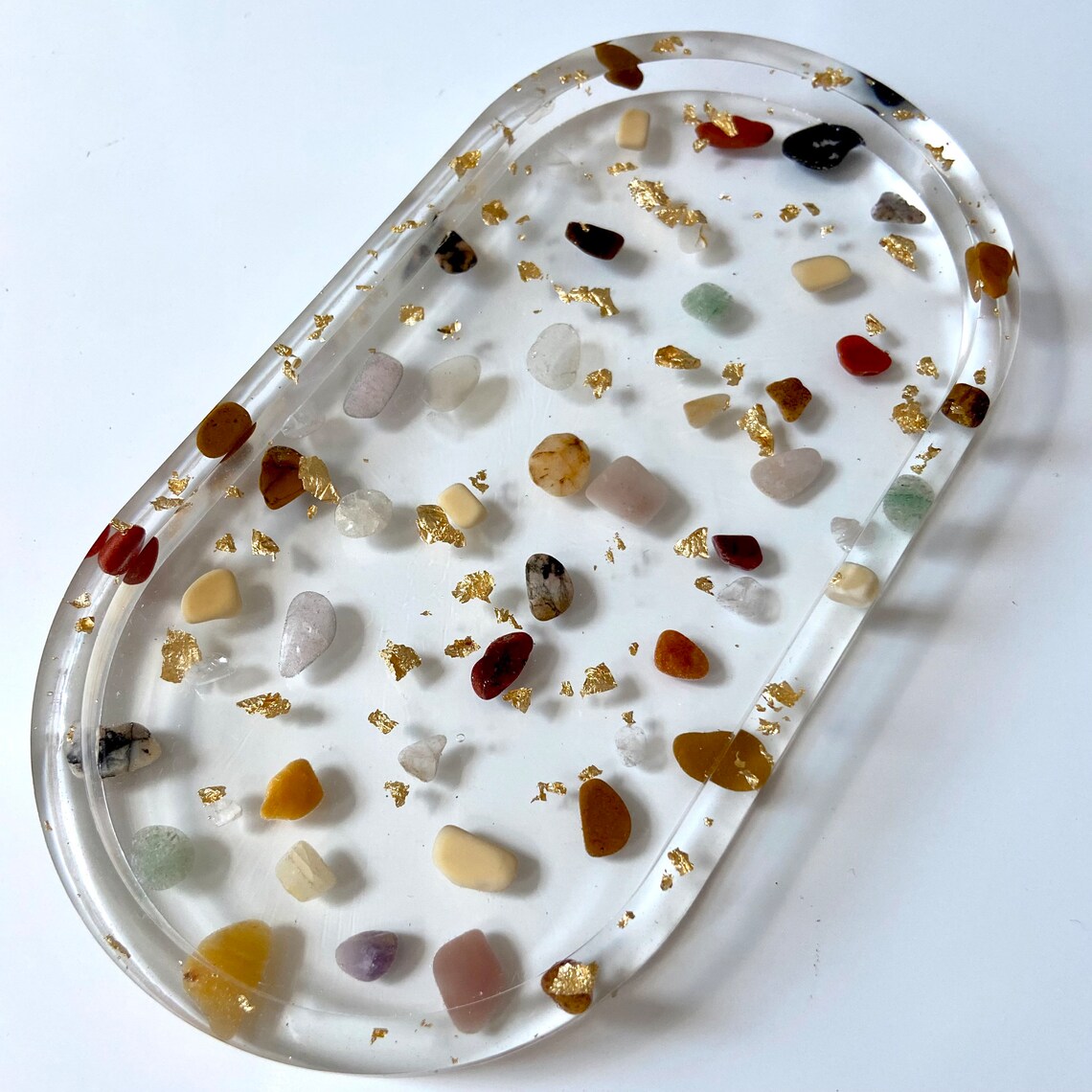 Resin Tray Mixed Crystals & Gold Flakes - Etsy