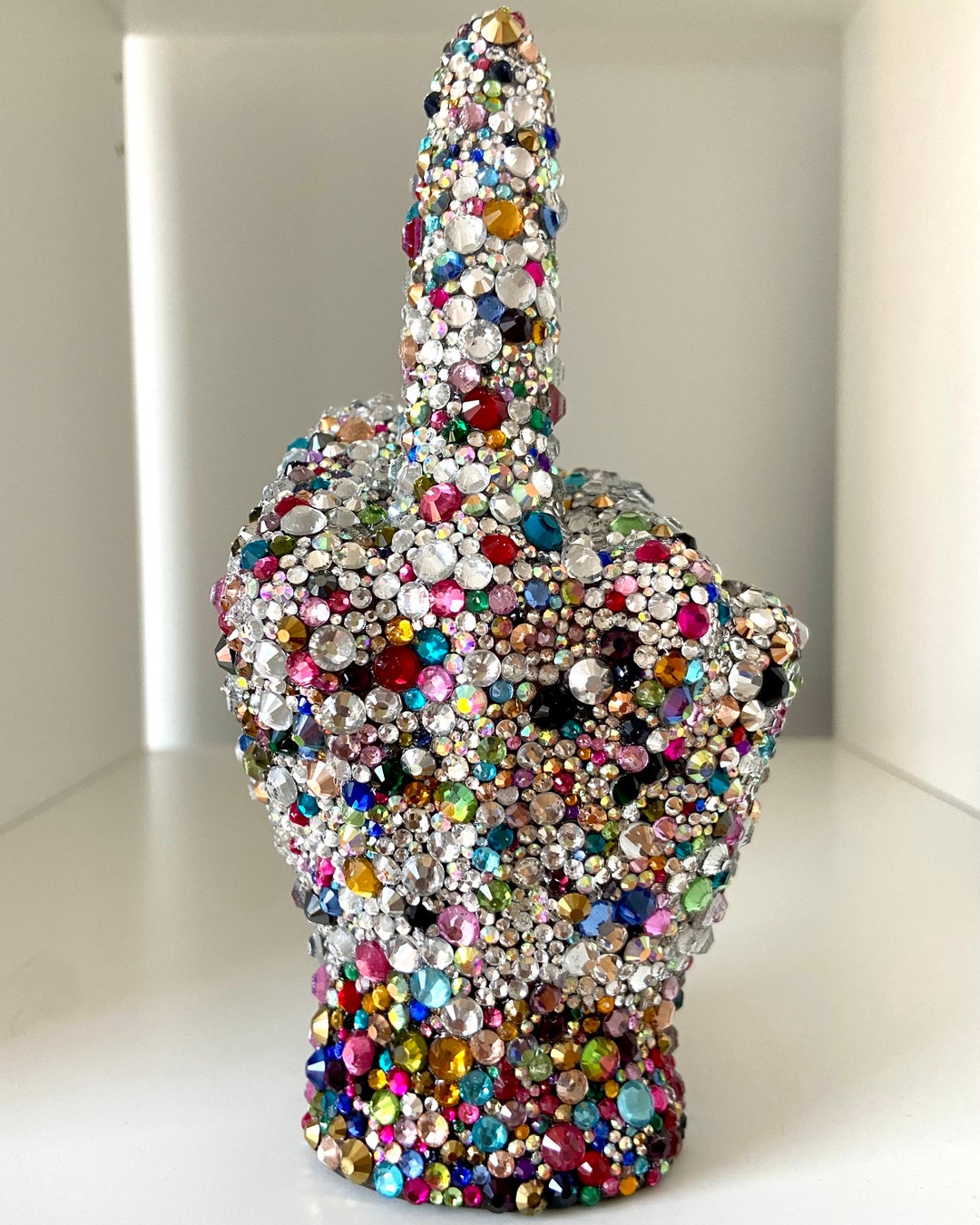 Resin Middle Finger Statue- Multicolor Ombré Bling - Etsy