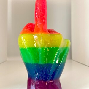 Resin Middle Finger Statue-neon Rainbow - Etsy