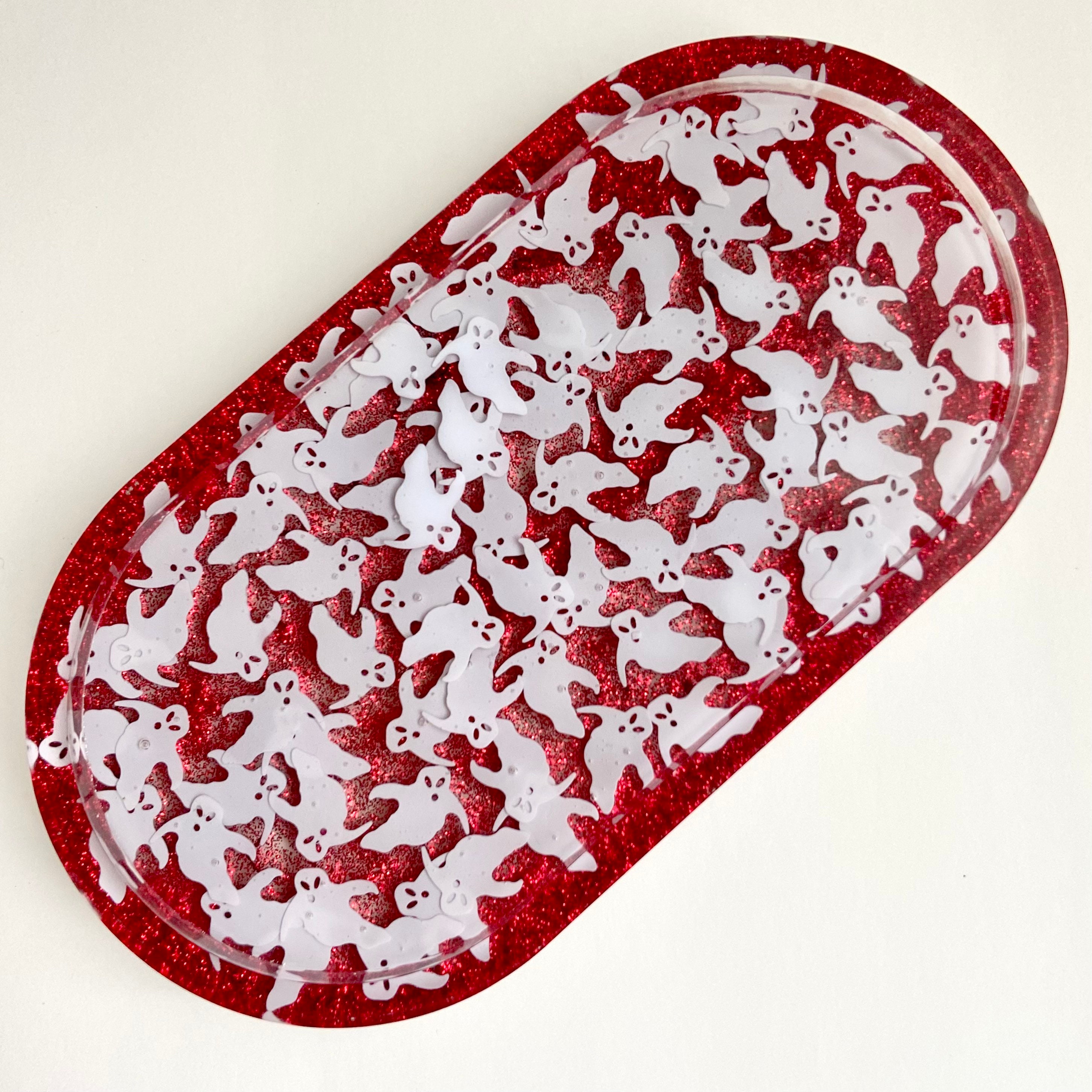 Kitchen & Dining Red Rhinestone and Resin Christmas Tray Trays etna.com.pe