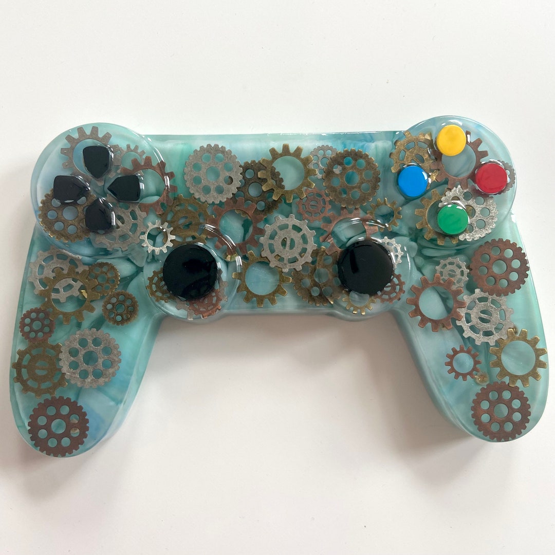 Resin Video Game Controller Statue Steampunk/blues&greens - Etsy