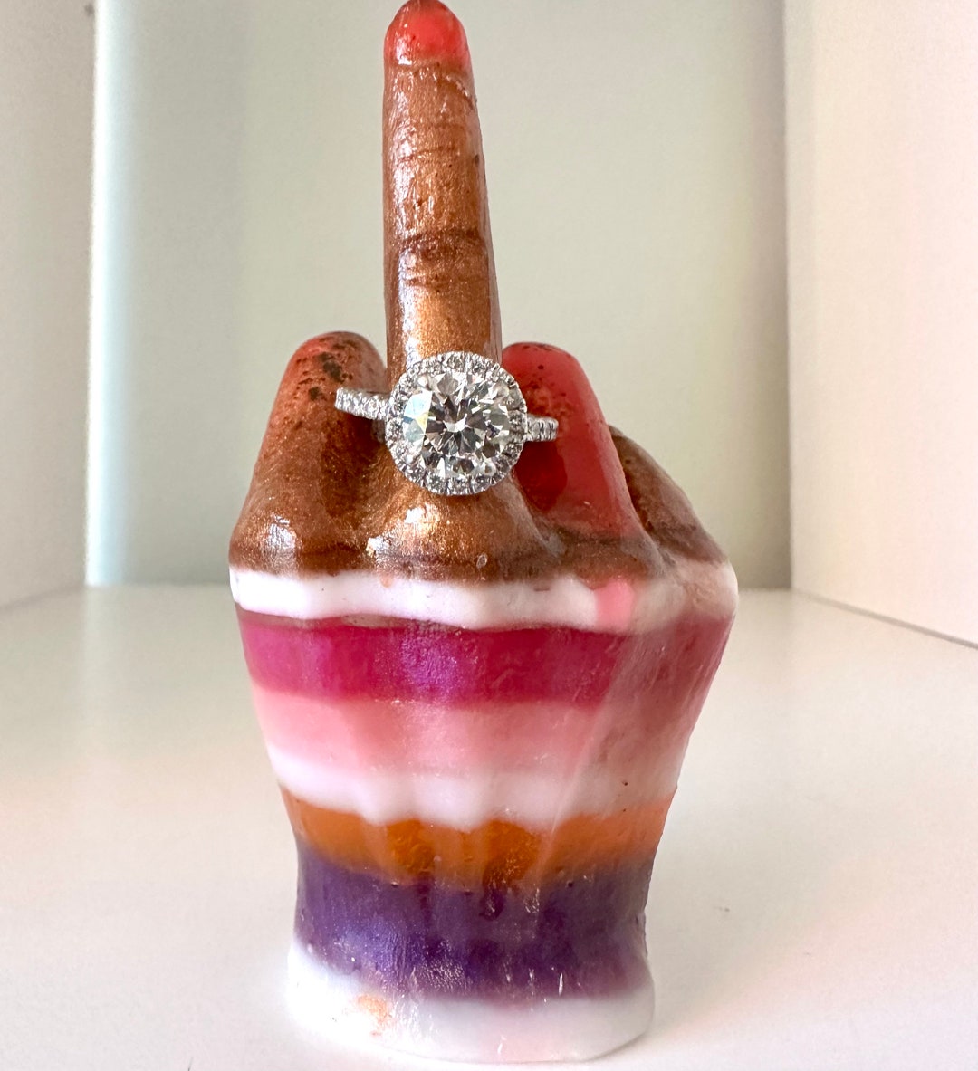 FU Resin Middle Finger Ring Holder Mixed Layers - Etsy