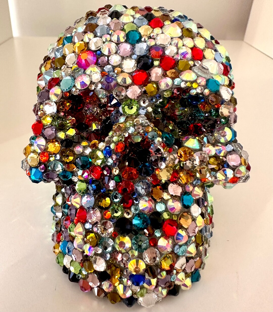 Resin Skull Statue- Rainbow Bling - Etsy