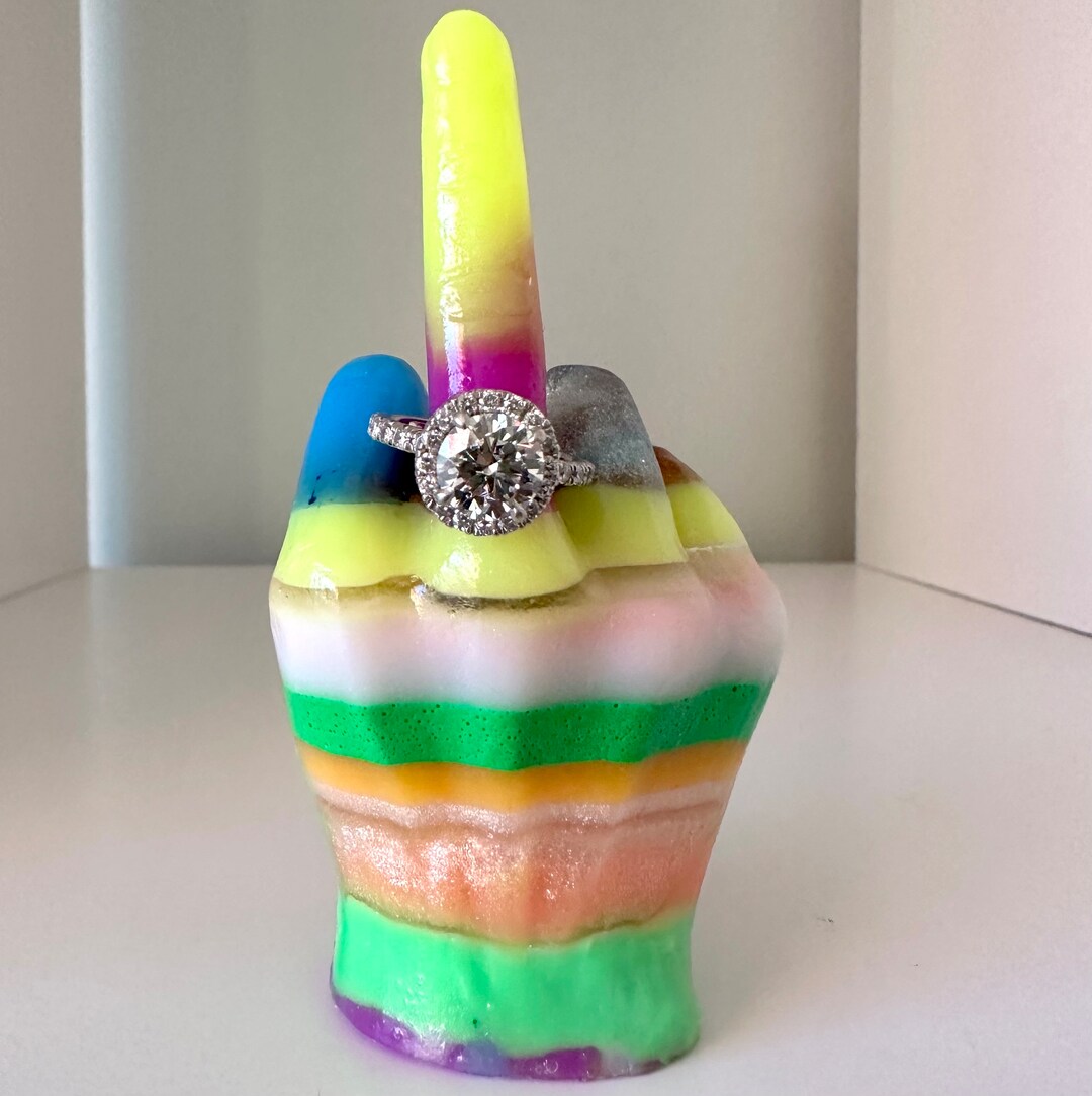 FU Resin Middle Finger Ring Holder Mixed Layers - Etsy