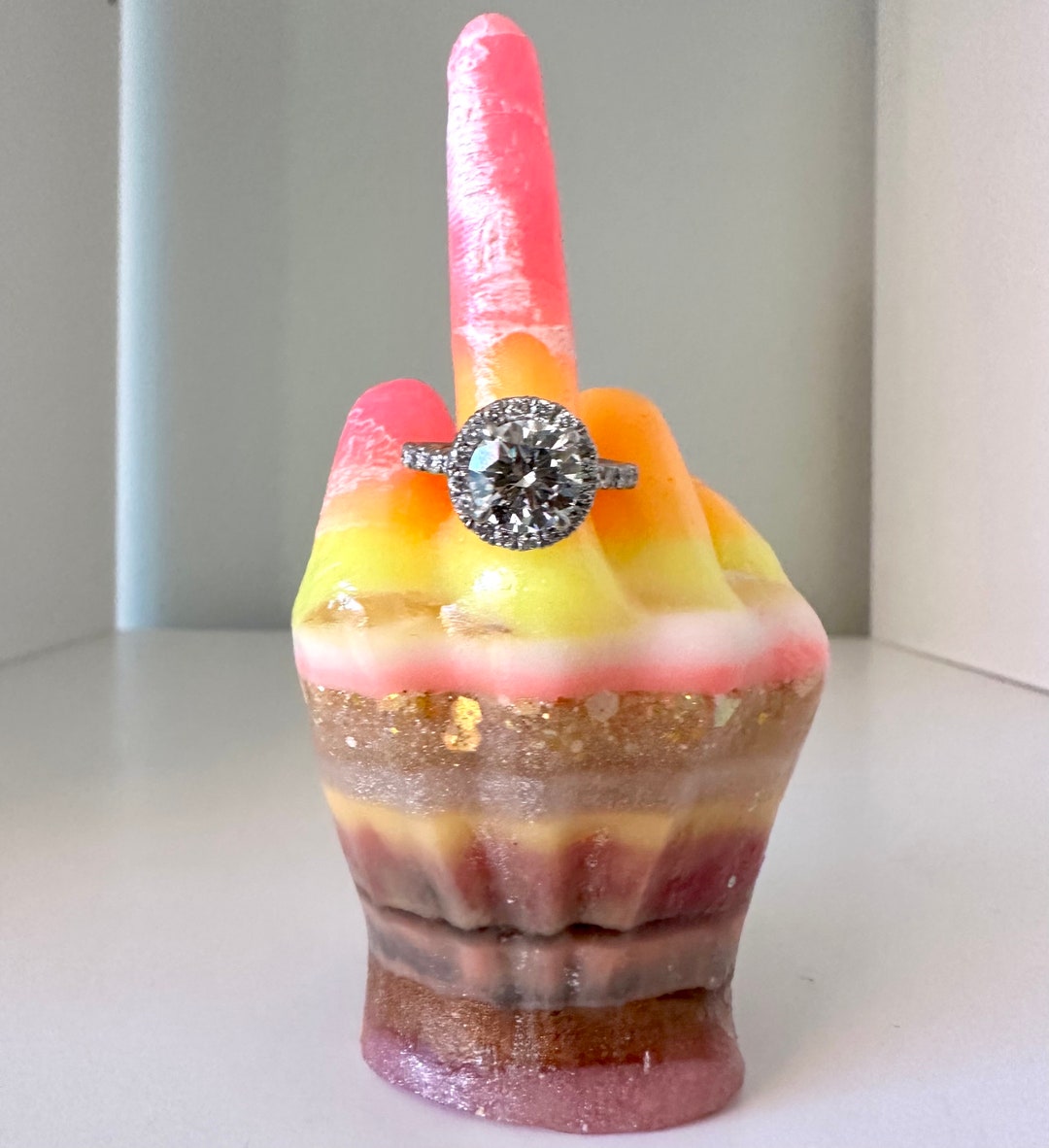 FU Resin Middle Finger Ring Holder Mixed Layers - Etsy