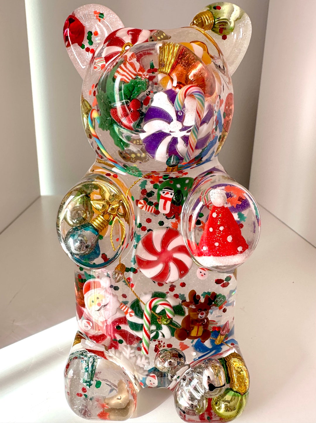 Giant Resin Gummy Bear Statue- Christmas/shimmery Base - Etsy