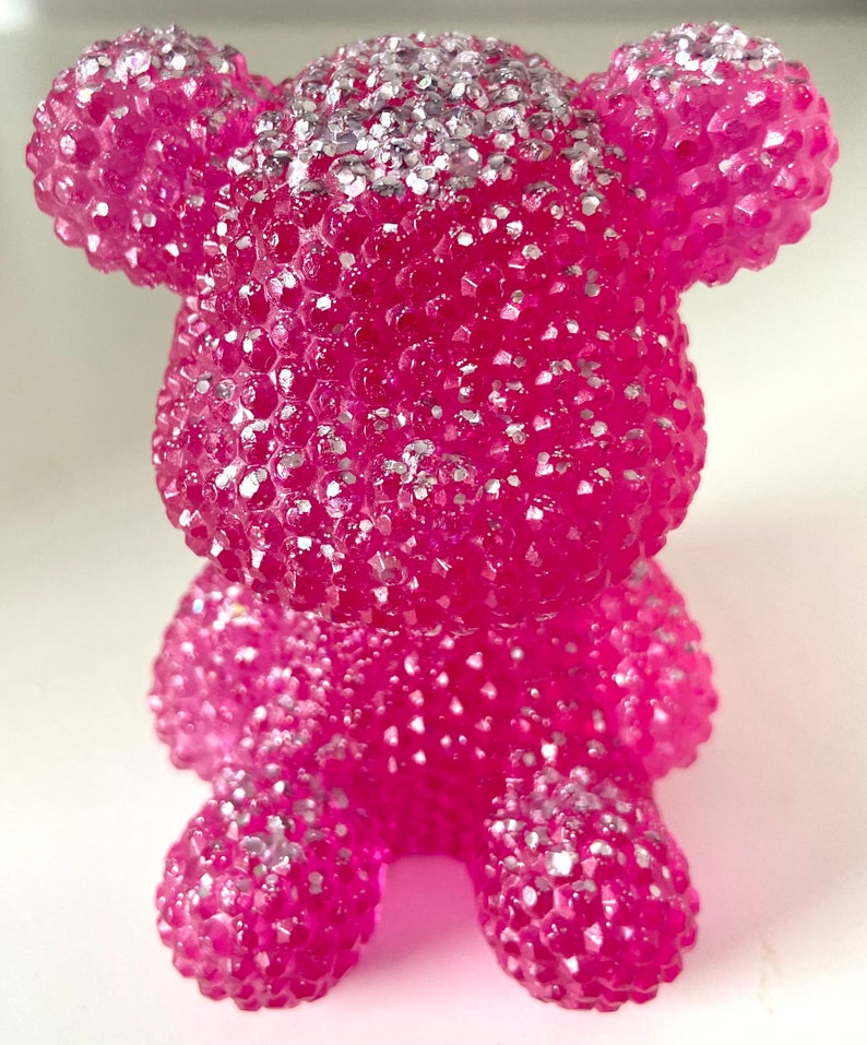 Bumpy Bear Resin Statue Pink/silver Glitter - Etsy