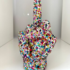 Resin Middle Finger Statue- Rainbow Bling - Etsy