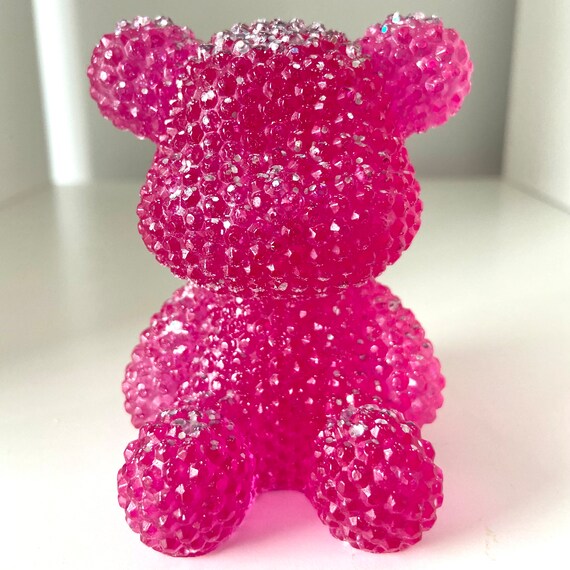 Bumpy Bear Resin Statue Pink/silver Glitter - Etsy
