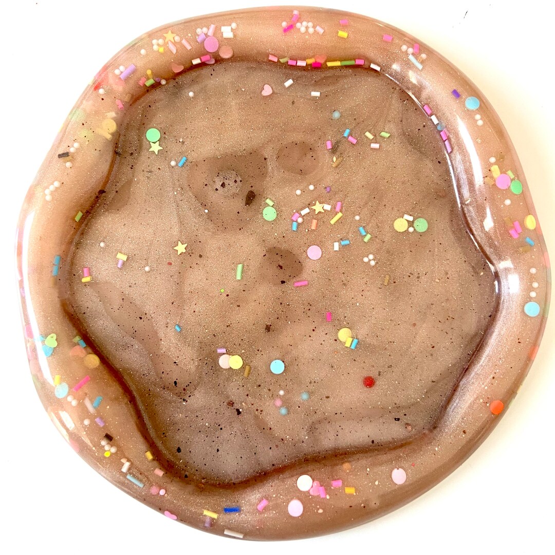 Circle Resin Blob Tray Glazed Donut With Rainbow Sprinkles Colorway - Etsy