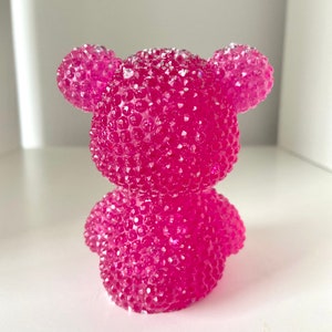 Bumpy Bear Resin Statue Pink/silver Glitter - Etsy