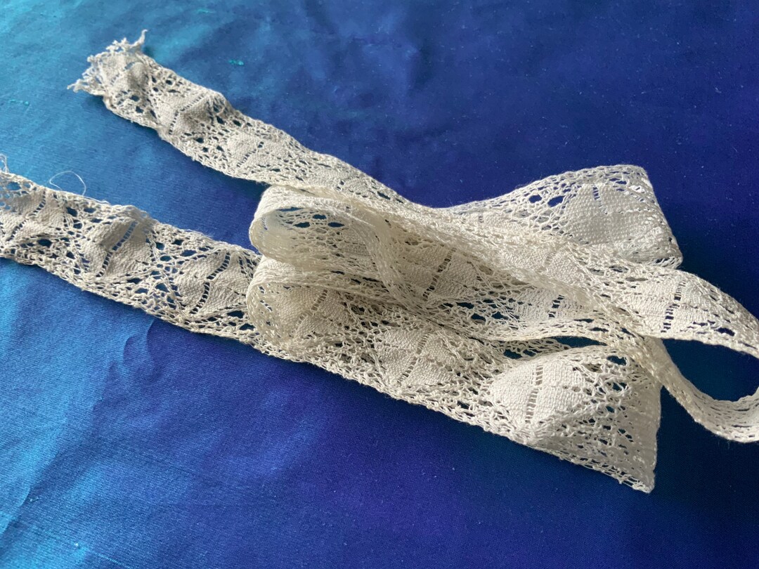 1m Antique Victorian / Edwardian Geometric Torchon Machine Lace - Etsy