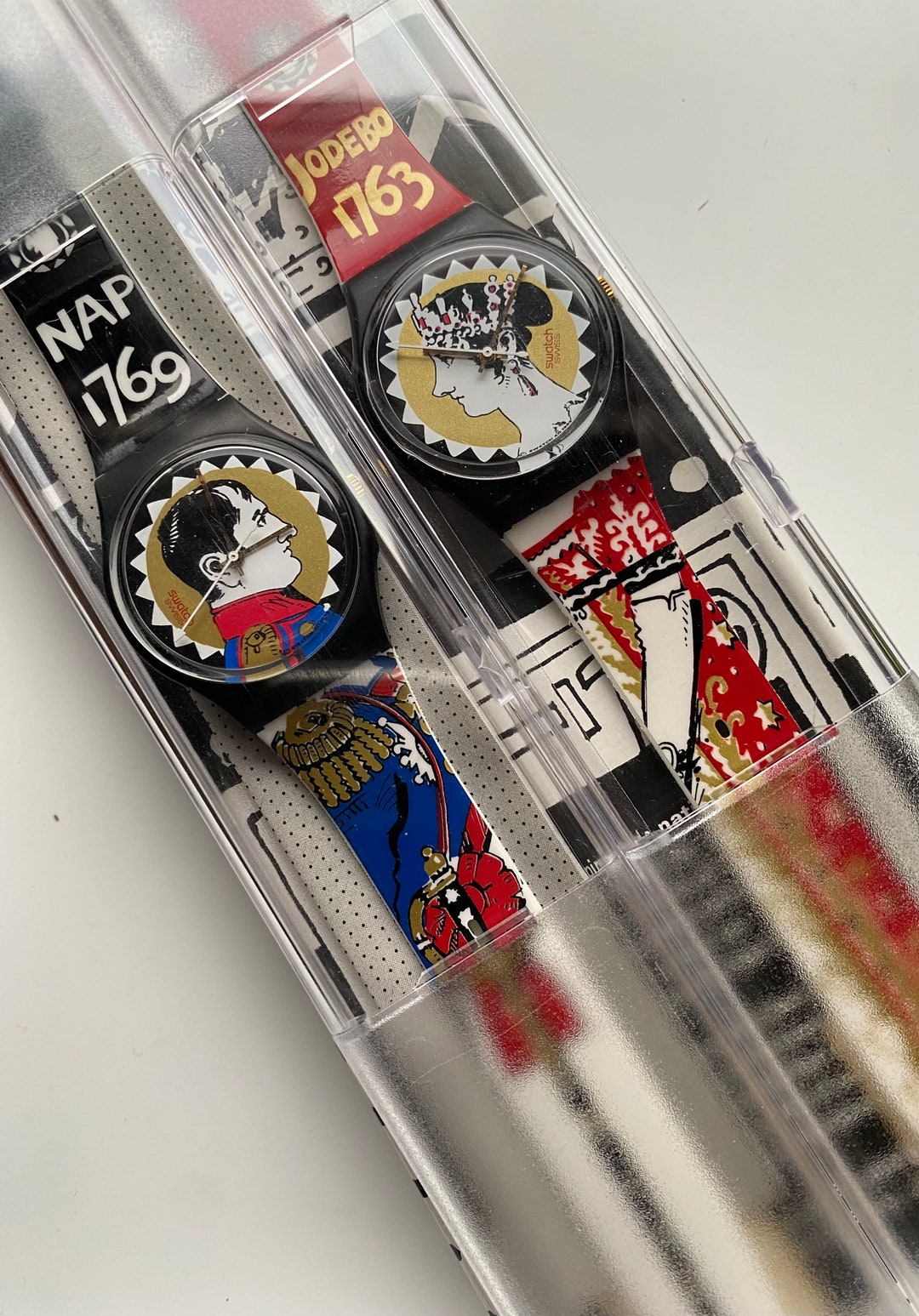 New Vintage Swatch Watch Special Set RAVAGE Art 1994 GB158 GB159 ...
