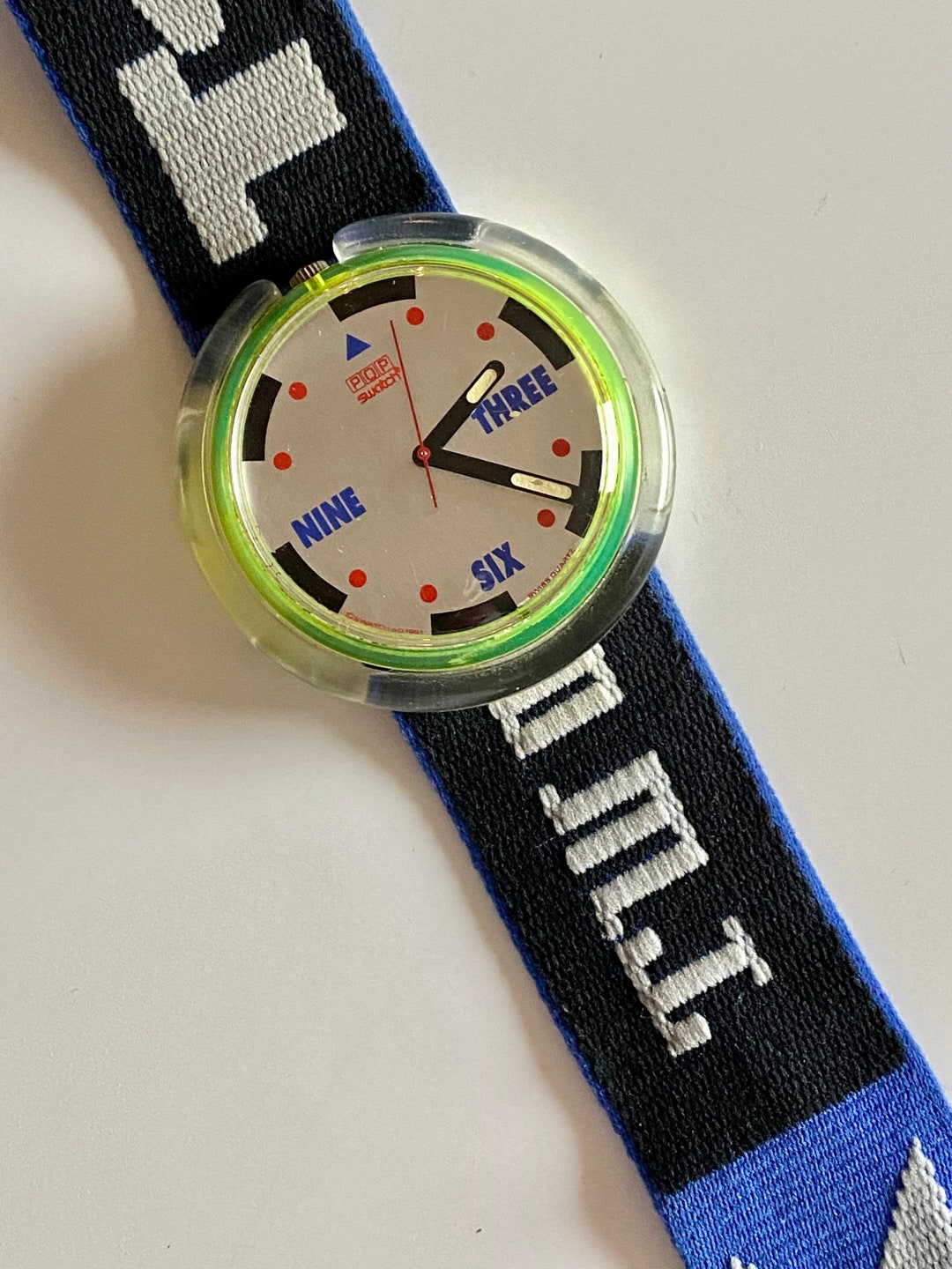Vintage Pop Swatch Watch Count Down PWJ102 From 1991 No Loop Excellent ...