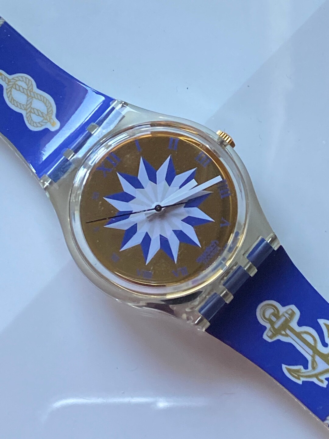 New 1991 Swatch Watch Blue Anchorage Nautical New Battery - Etsy