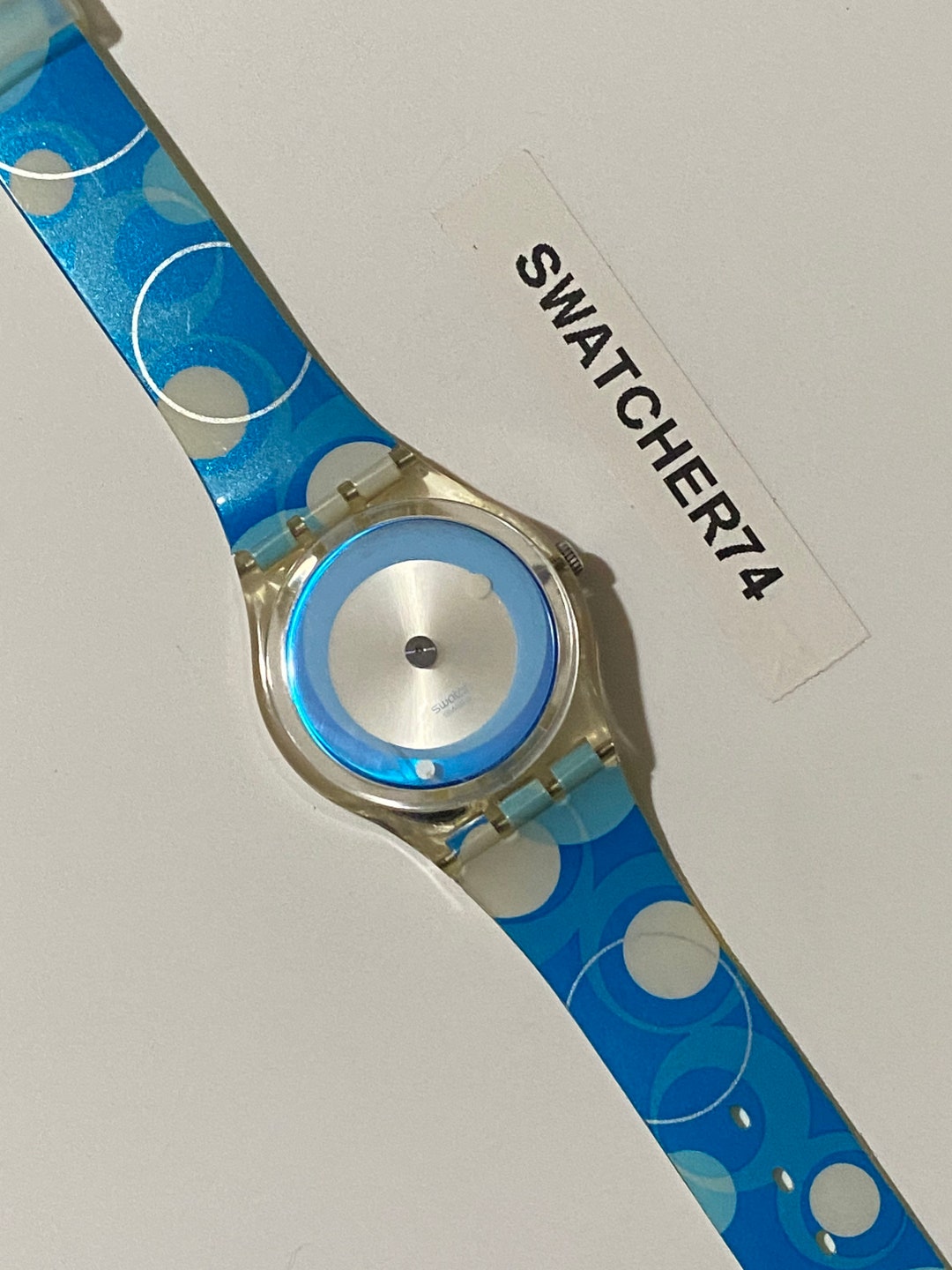 Swatch Watch Vintage Psychedelic Blue Mint Rare Collectible GE110 2002 ...